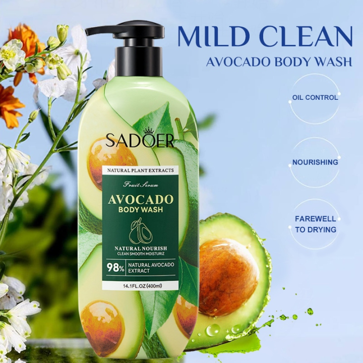 Avocado Body wash deep cleansing exfoliation moisturizing skin ...