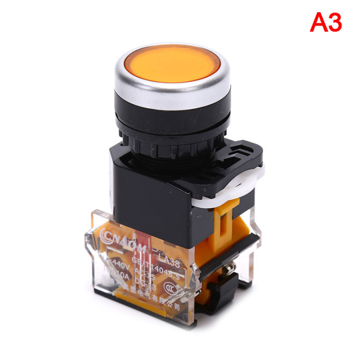 Jollic 22mm Flat Head Green Push Button Momentary Switch With LED Light ...