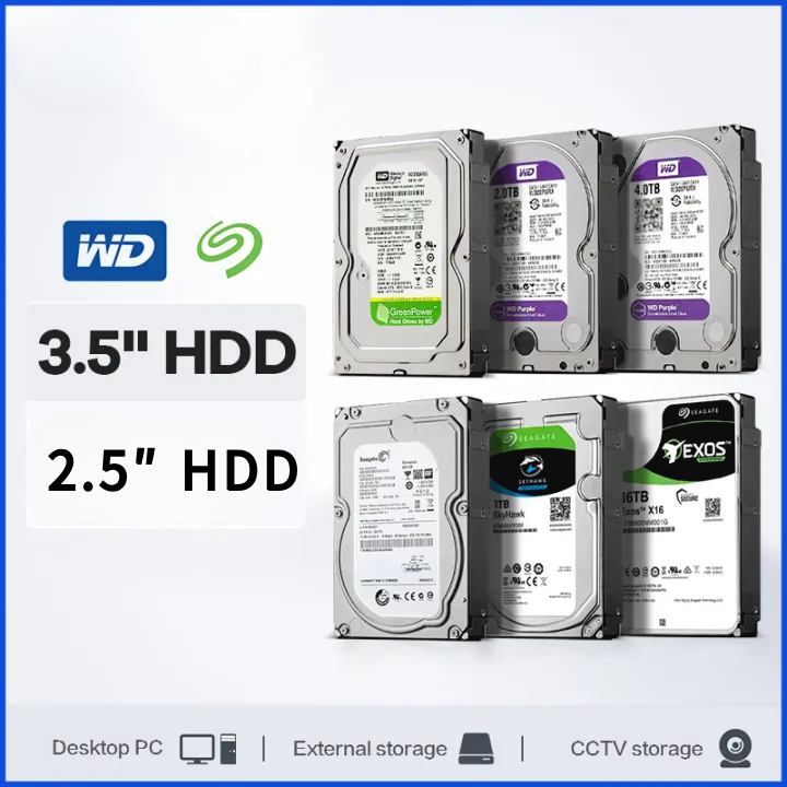 WD 3.5 inch Hard Disk Drive 500GB/1TB/2TB/3TB HDD For Laptop / Desktop ...