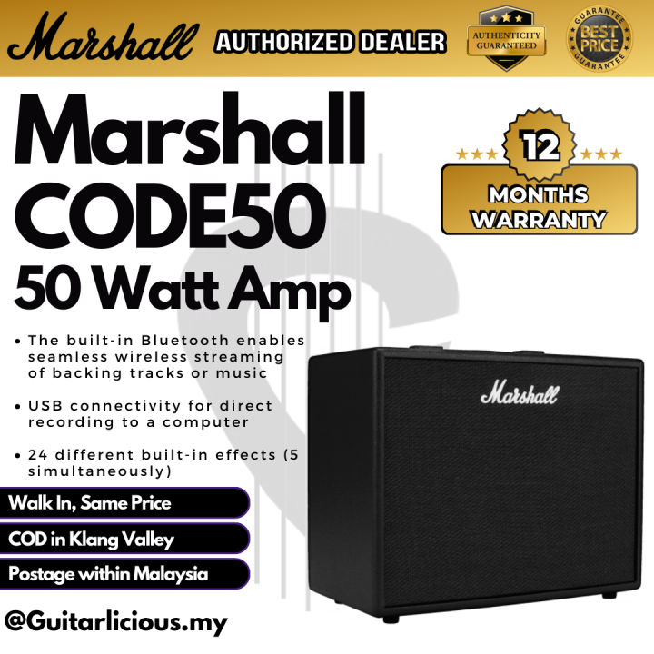 MARSHALL CODE50, 50 Watts Guitar Combo Amplifier ( CODE / CODE-50 / CODE 50 / 50w ) | Lazada