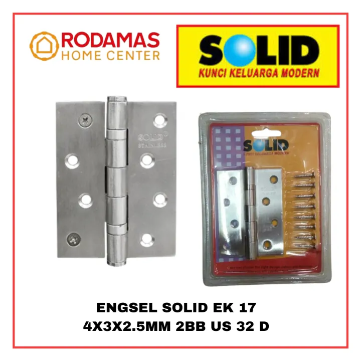 ENGSEL SOLID EK 17 4X3X2.5MM 2BB US 32 D/ENGSEL PINTU/ENGSEL SOLID | Lazada Indonesia