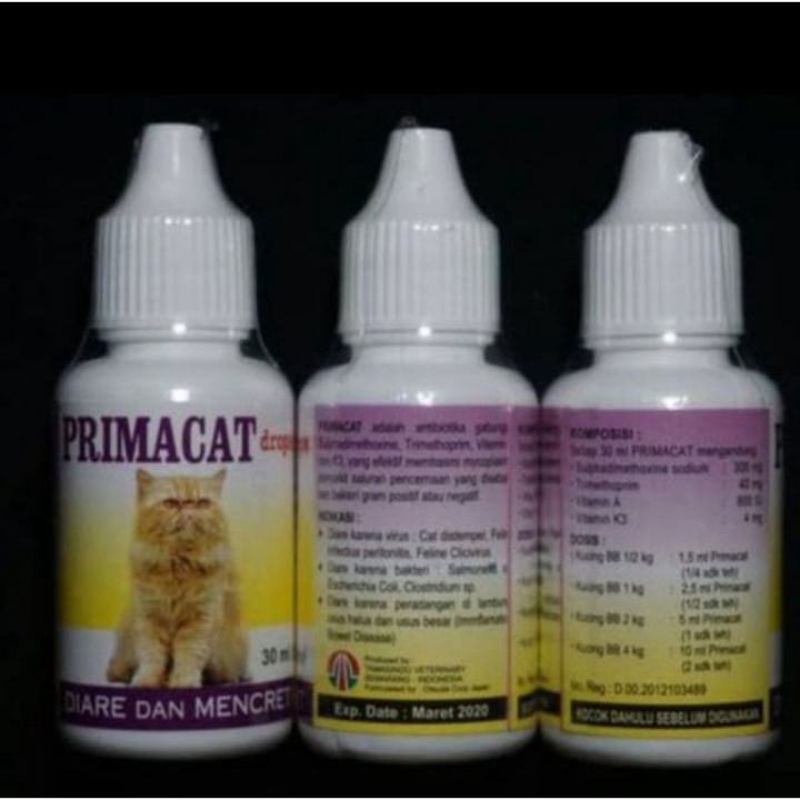 Obat Diare Kucing Primacat Ukuran 30ml / Obat Mencret Kucing / Obat ...
