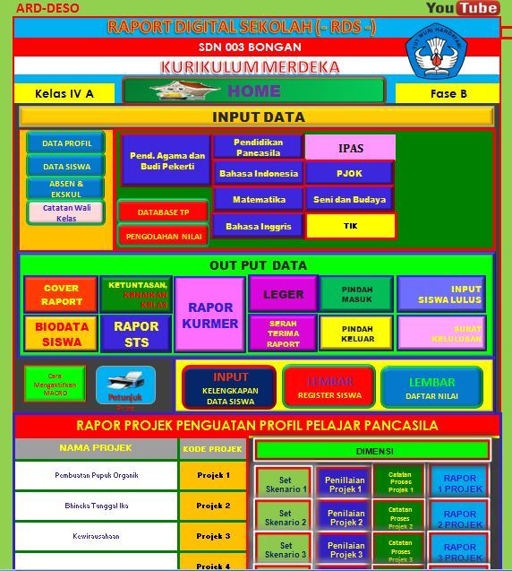 Aplikasi Rapor Kurikulum Merdeka IKM berbasis excel Jenjang SD | Lazada ...