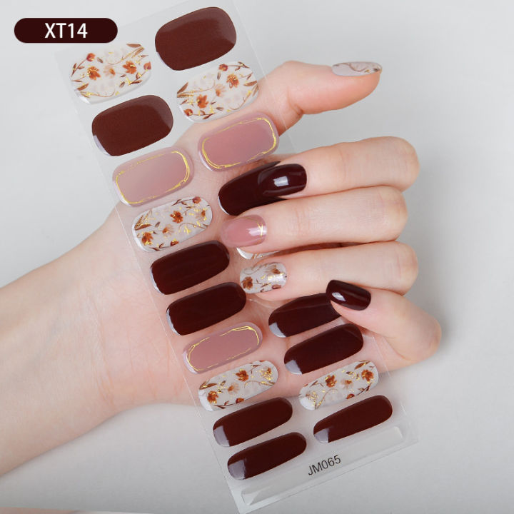 UR SUGAR Semi-cured Gel Nail Wraps 20Tips Fashion Color Long Lasting ...