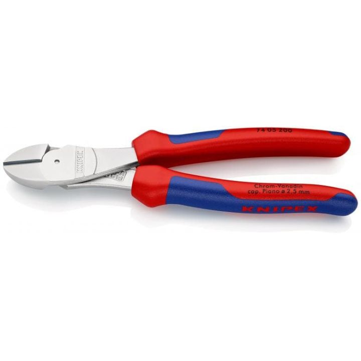 Knipex 74 05 200 8" High Leverage Diagonal Cutters - Chrome Plated ...