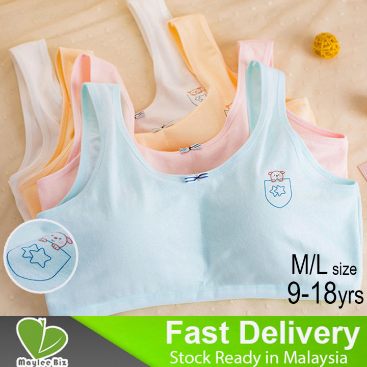 Kids Cotton Sports Training Bra Teenage Removable Pad Camisole ...