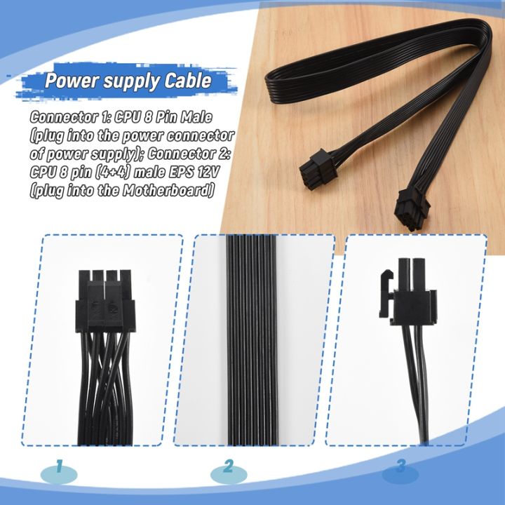 CPU 8 Pin to 4+4 Pin ATX Power Supply Cable 8Pin to 8Pin for for and So ...