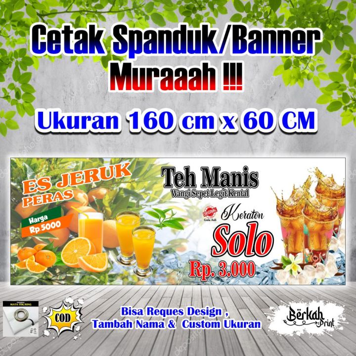 Spanduk Banner Es Jeruk dan Es Teh Solo Ukuran 160 cm x 60 cm | Lazada ...