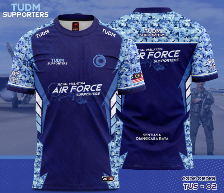 68e61 ROYAL Malaysia AIR FORCE SUPPORTERS TSHIRT 3D print TUDM BLUE ...