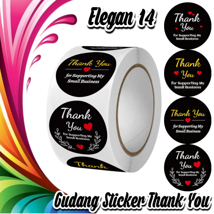 [ELEGAN 14] STICKER THANK YOU STICKER TERIMA KASIH TINGGAL KUPAS ...