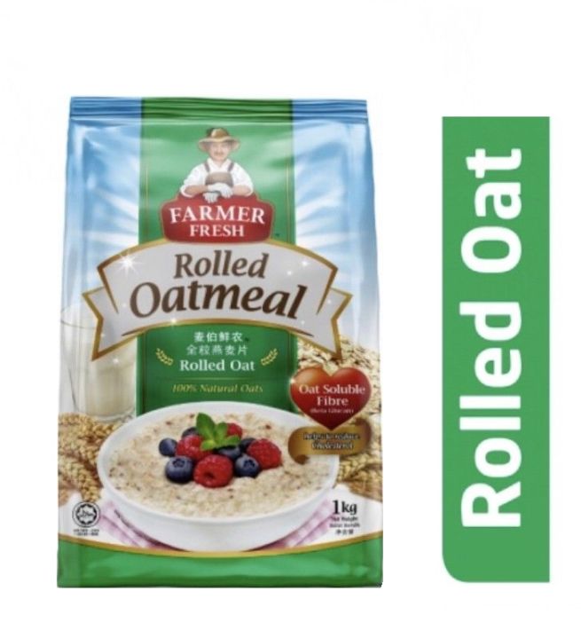 Farmer Fresh Rolled Oatmeal Rolled Oat 1Kg | Lazada