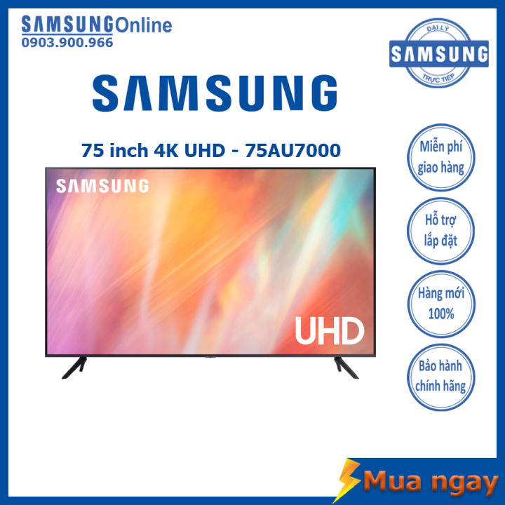 {Tặng voucher 50K} Smart TV Samsung UHD 4K 75 inch UA75AU7000 Mới 2021 ...