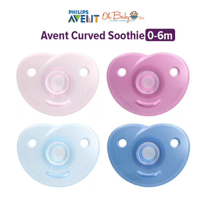 Philips Avent Curved Soothie (0 - 6m x 2pcs) Soother Pacifier | Oh Baby ...