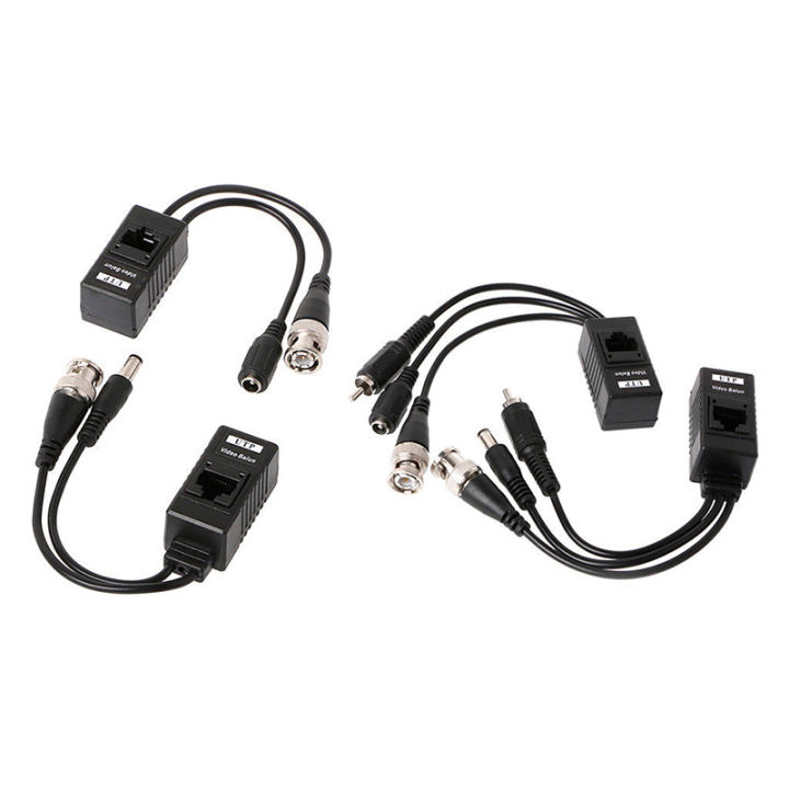 1คู่ BNC ถึง RJ45 Passive Video Power + AUDIO Balun Transceiver สำหรับ ...