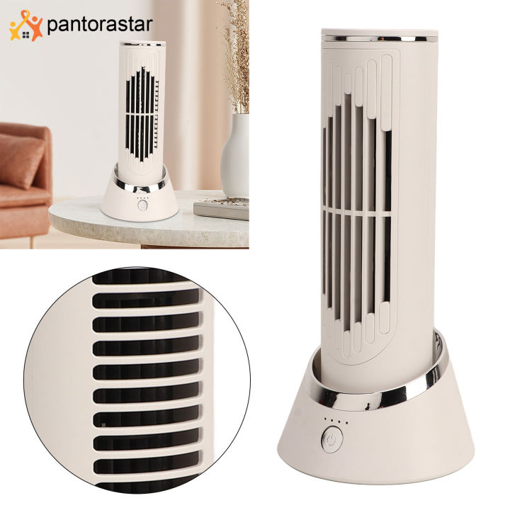[pantorastar] Tower Desk Fan Quiet 3 Speeds Bladeless Rotating USB ...