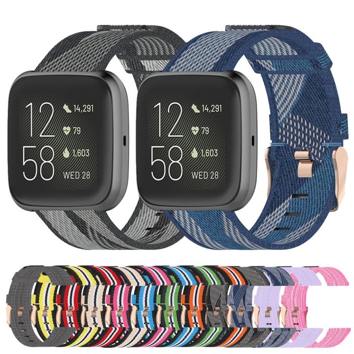 Nylon Watchbands For Fitbit Versa 2 Band Canvas Replacement Watch ...