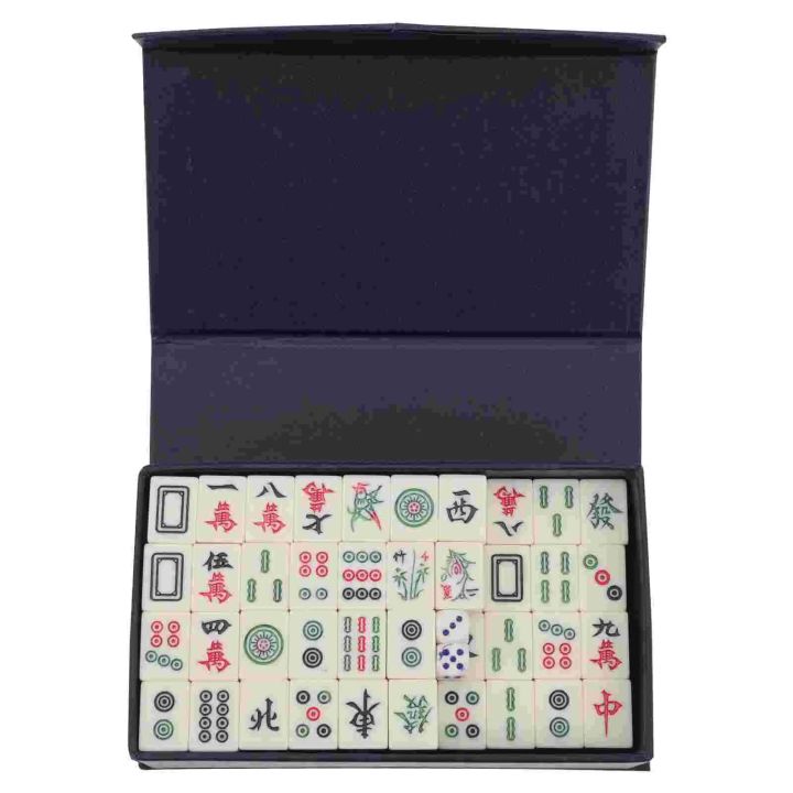 Mahjong Set Chinese Mini Travel Tile Toy Numbered Box Family Party ...
