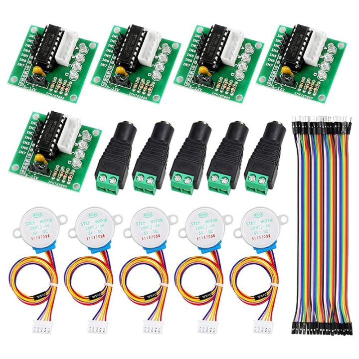 5Pcs 28BYJ-48 Motor Stepper Motor ULN2003 5V Driver Board with Plug ...