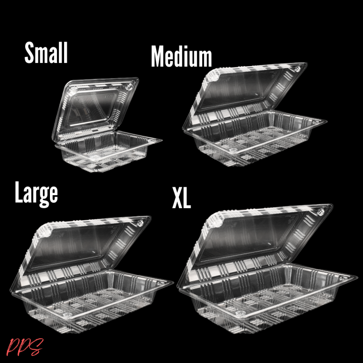 50pcs Rectangle Disposable Clear Clamshell Food Container for Cakes ...