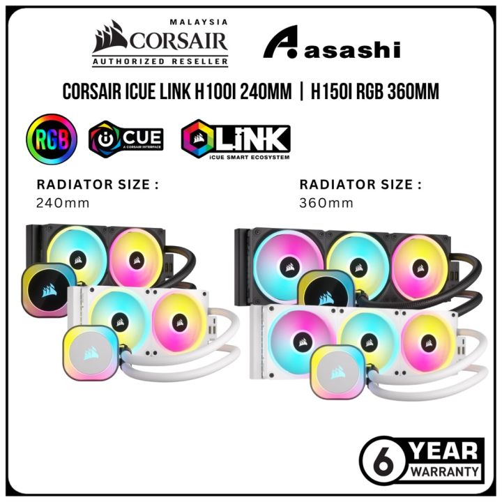 Corsair iCUE LINK H100i RGB 240mm | H150i RGB 360mm Liquid CPU Cooler w ...