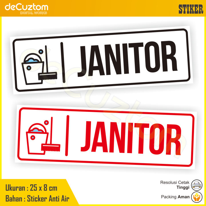 Sticker Penanda Ruang Janitor Stiker Ruang Kebersihan Gedung deCuztom ...
