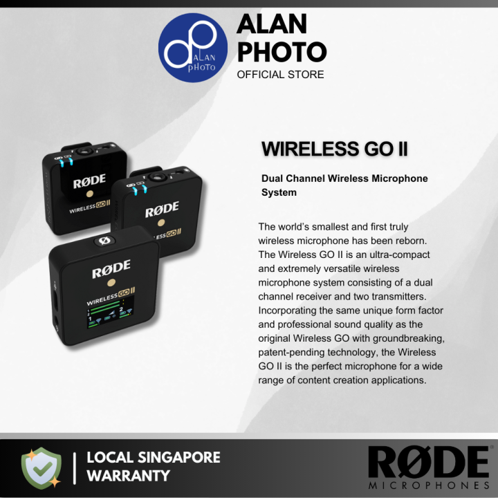 Rode Wireless GO II 2-Person Wireless Go 2 & Single Compact Digital ...
