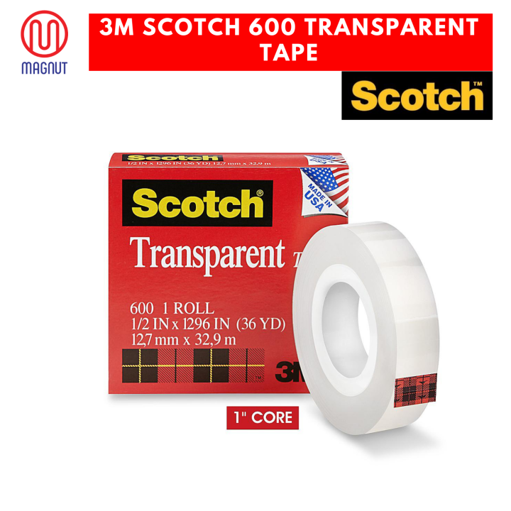 3M Scotch 600 Transparent Tape (12.7mm / 19mm x 32.9m ) Glossy-finish | Lazada