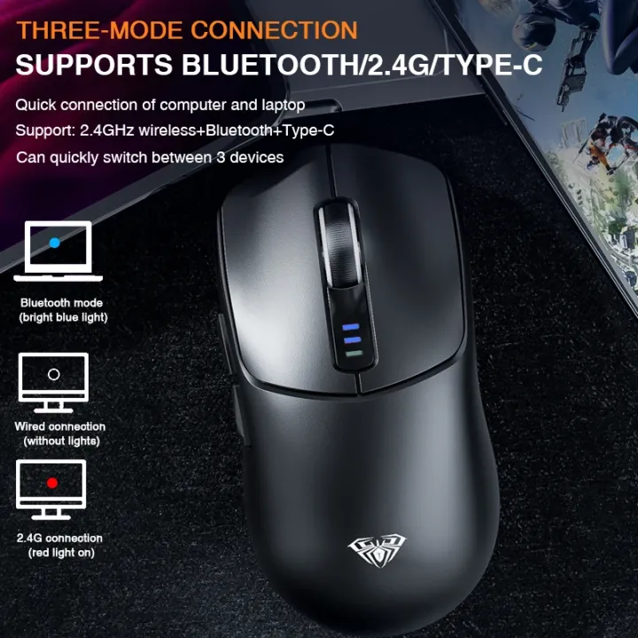 （FF respected） AULA SC580 Gaming Mouse Tri-mode Rechargeable Ergonomic ...