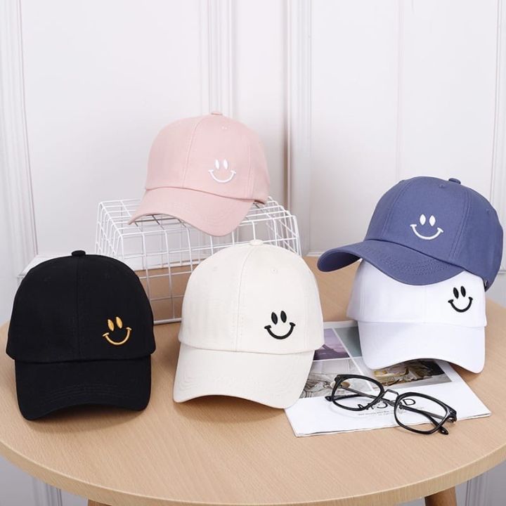 Ready Stock Korean Cap Stylish Baseball Adult Unisex Smile Face ...