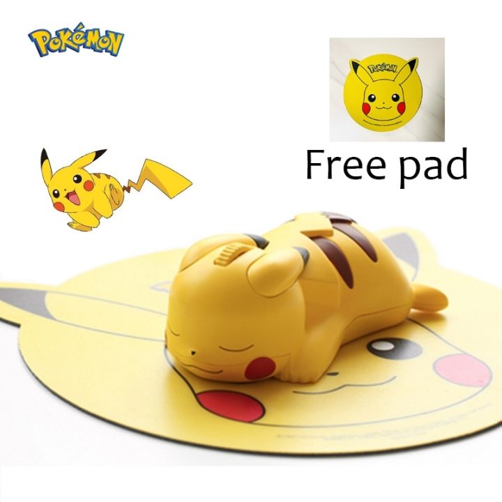 Pikachu Wireless Mouse Pokemon Mouse Pad Wheeled Mouse Computer ...