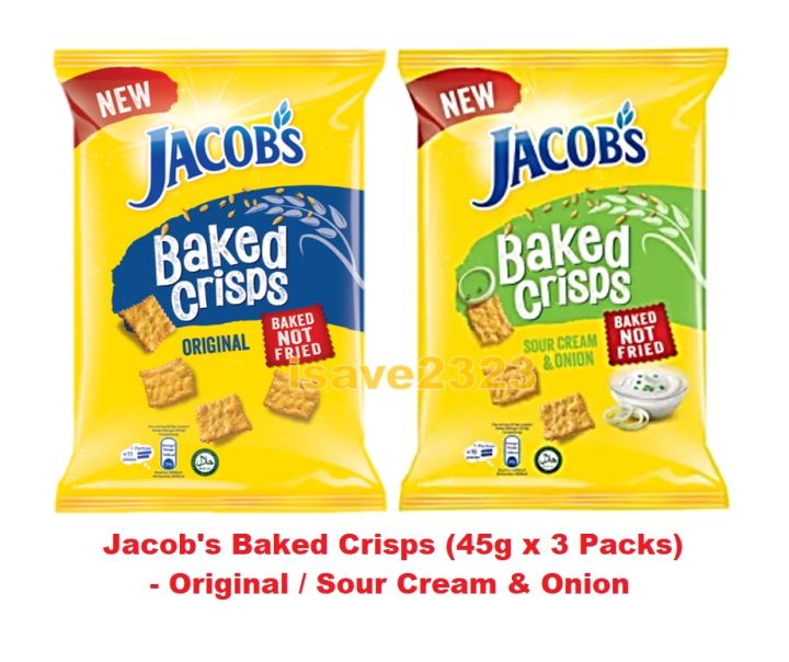 [HALAL] Jacob's Baked Crisps Biscuit (45g x 3 Packs) - Original / Sour ...