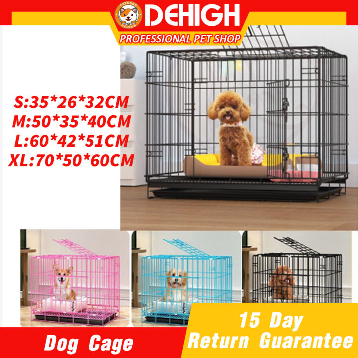 Collapsible Dog Cage Heavy Duty Pet Cage Double Door desiged with Poop ...