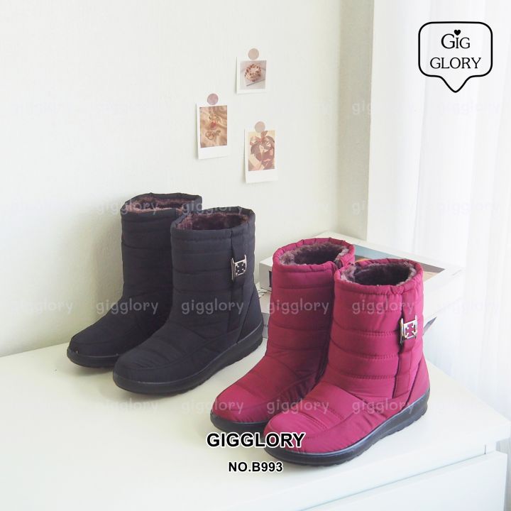 ️ พร้อมส่ง รองเท้าบูทลุยหิมะ รองเท้ากันหิมะ บุขนนุ่ม มีซิปข้าง (NO.B993) | Lazada.co.th