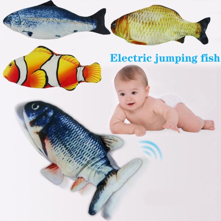 Electric Simulation Fish Toys Touch Sensor Interactive Swing Fish USB ...