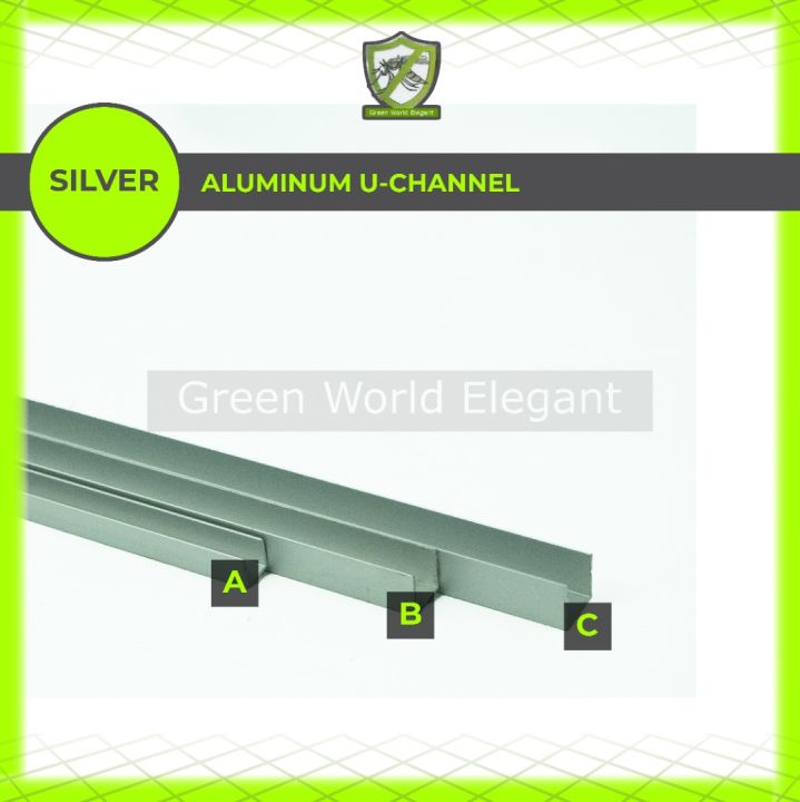 🔸️ Aluminium U-Channel 🔸️ Saluran U Aluminium ( NA Silver Color / MB ...