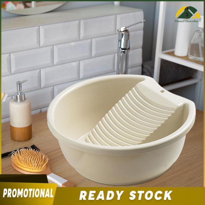 Homyl Washboard Basin for Hand Washing Clothes, Laundry Tub Washing ...