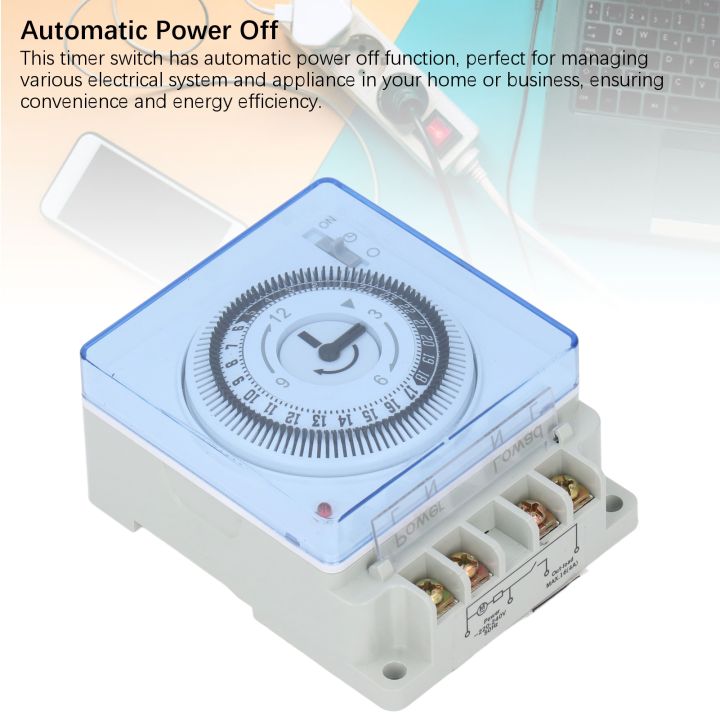 Mechanical Timer Switch 24 Hour Mechanical Outlet Timer Automatic Power Off Quick Connect ...