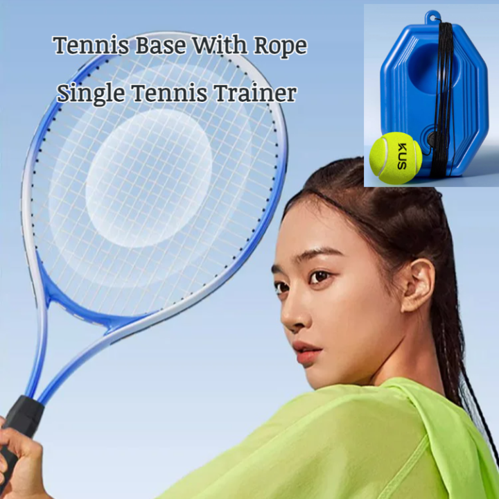 Tennis Base With Rope Single Tennis Trainer Automatic rebound Self ...