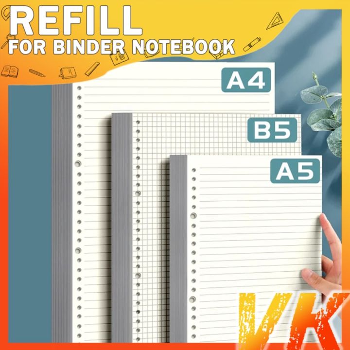 VK Loose Leaf Notebook Refill Spiral Binder Inner Page Notepad Paper School Supplies Replacement ...