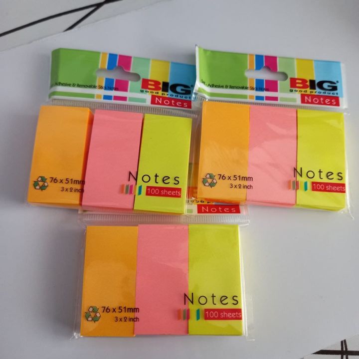 Sticky Note Rainbow 3 Warna Pembatas Buku Kertas Warna Warni Kecil ...