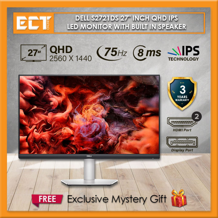 Dell S2721DS S2725DS 27" Inch QHD IPS LED Monitor (2560 x 1440) with ...