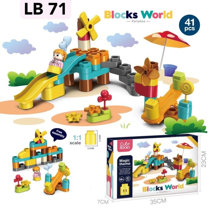 [LB71] Mainan Lego susun Balok Taman Bunga Perosotan /Blocks Sliding ...