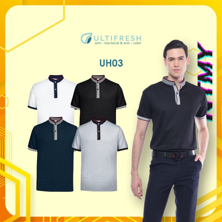NTMY Ultifresh Pique Ace Collar Polo T-shirt Anti Odor Double Pique Dri ...