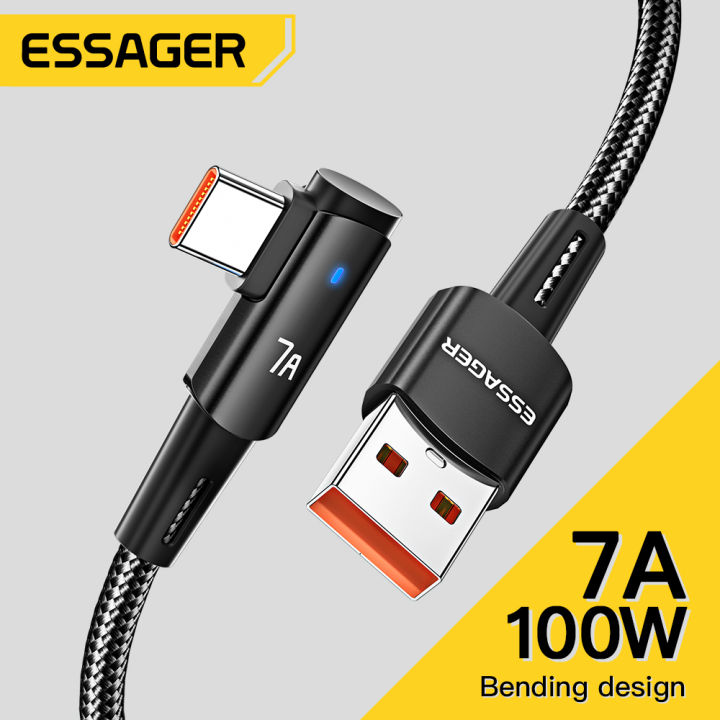 Essager 7A USB Type C Cable Angled For OPPO 100W Fast Charing Cord For ...