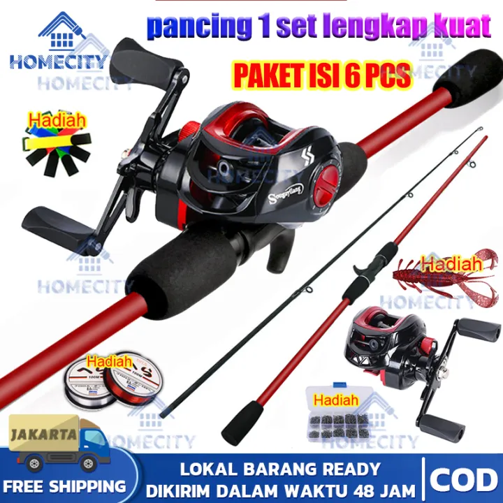 (COD) joran pancing 1 set murah / pancing 1 set lengkap kuat / pancing ...