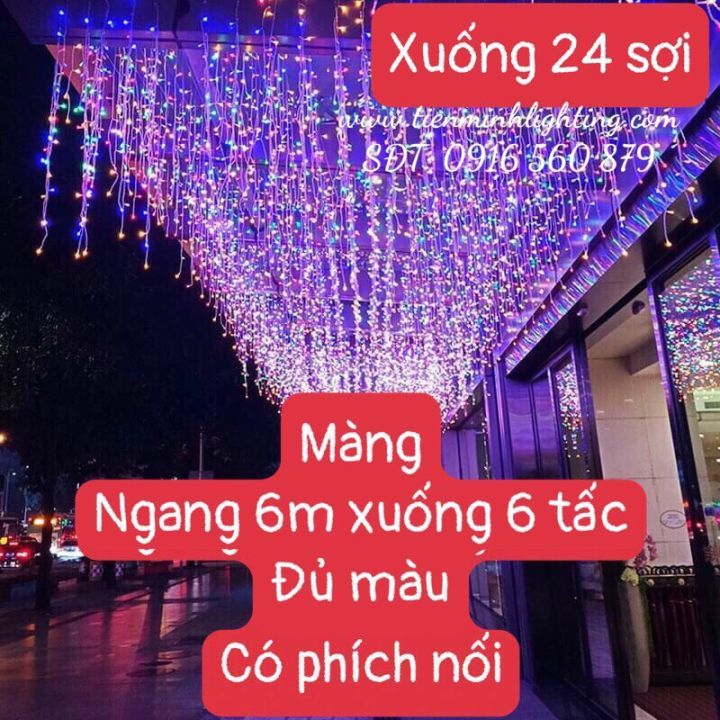 Đèn thả rèm mành 6m 8m 12m 16m mét LED Trang Trí Ngoài Trời Trang Trí Sự Kiện Nhà Cửa Sảnh Quán ...