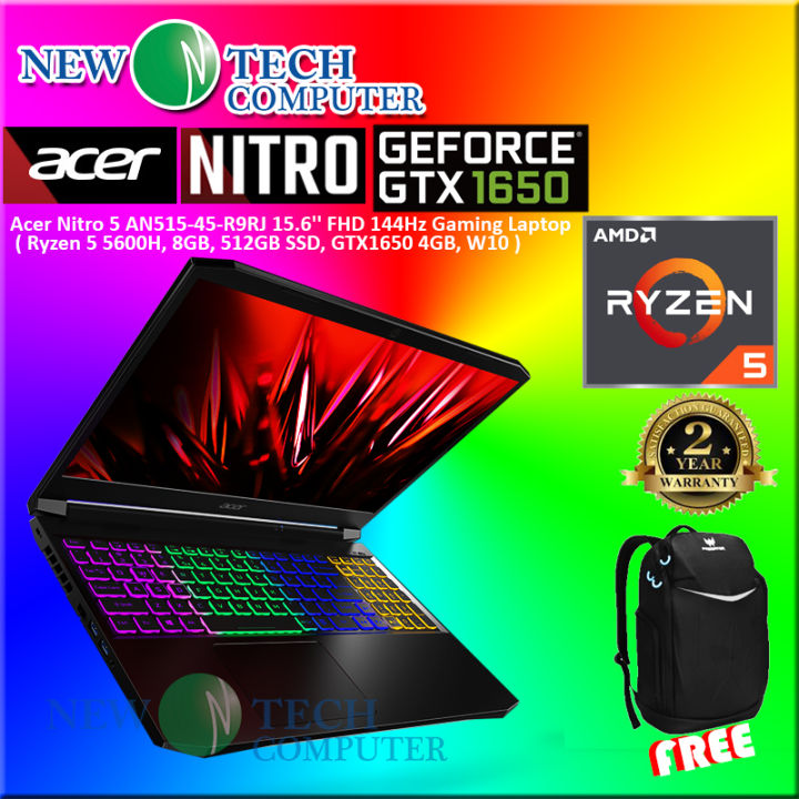 LAPTOP GAMING Acer Nitro 5 AN515-45-R9RJ 15.6'' FHD 144Hz ( Ryzen 5 ...