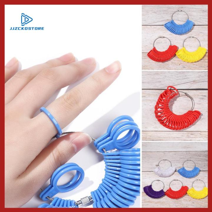 5 Colors Plastic Standard Ring Finger Sizer Loop Jewelry Gauge Tool ...