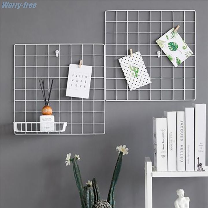 Multi-Function Iron Organizer Holder Metal Grid Decor Photo Frame Wall ...