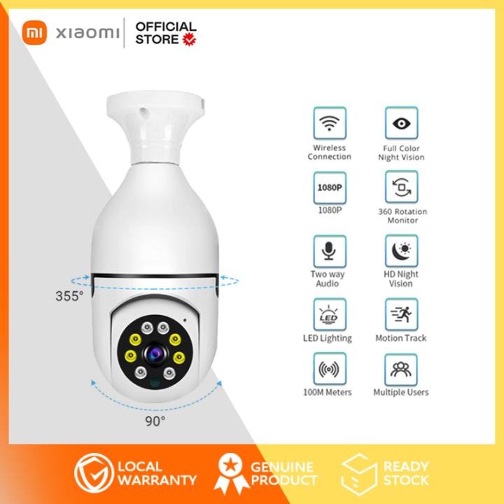 Xiaomi 1080P CCTV Bulb Camera 360° Rotate Auto Tracking Smart Camera HD ...